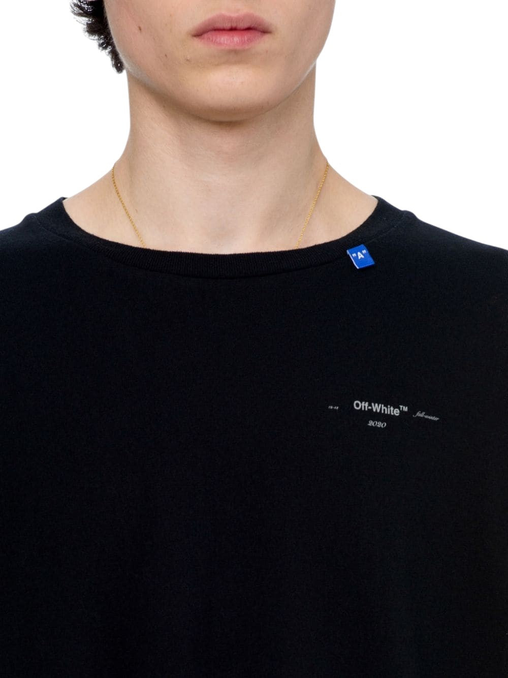 OFF-WHITE OVERSIZE UNFINISHED PRINT COTTON T-SHIRT BLACK - UNIFORM